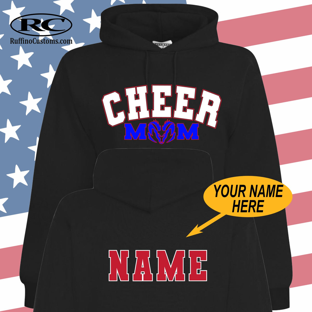 Carmel Rams Cheer Mom Hoodie Cheer Spirit Wear – Ruffino Customs Apparel